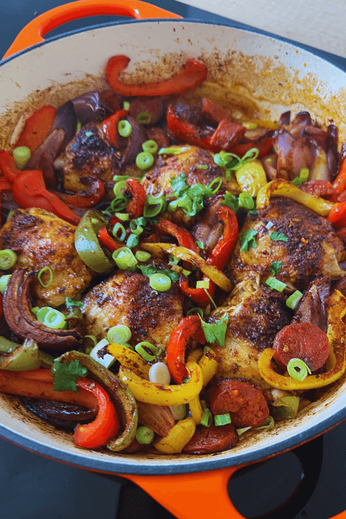 One Pan Chicken & Chorizo Bake | A Capsicana Recipe